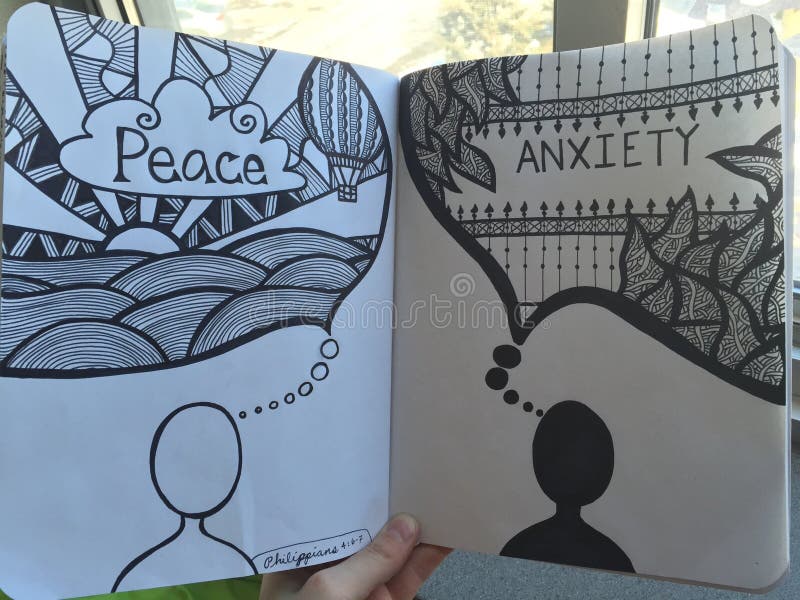 Peace Versus Anxiety editorial stock image. Image of representation ...