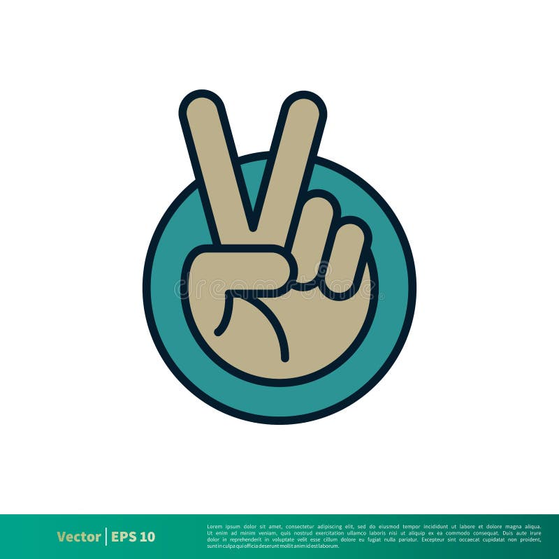 Peace, Victory Gesture Finger Icon Vector Logo Template Illustration ...