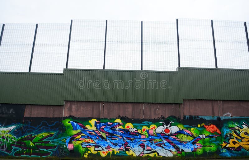 Peace Wall, Belfast, Northern Ireland Editorial Image - Image of fein ...