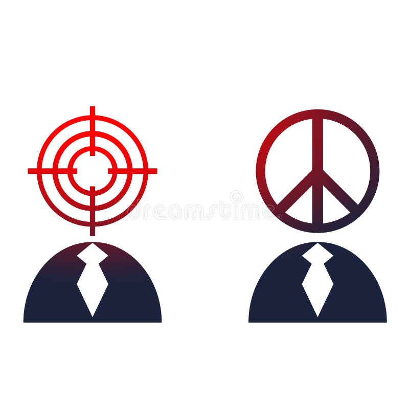 Peace and war stock vector. Illustration of hippie, human - 157165296