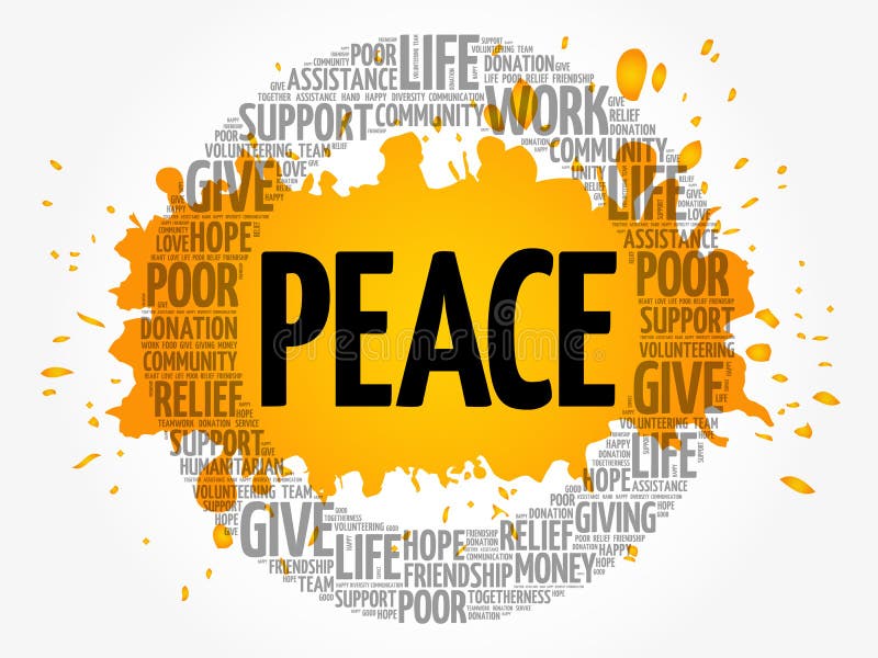 Peace word cloud collage stock illustration. Illustration of hope ...