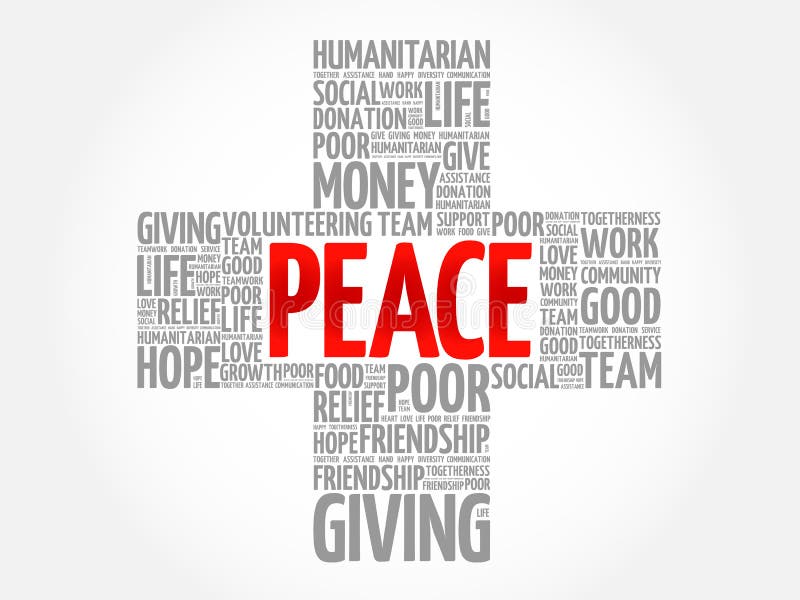 Peace word cloud collage stock illustration. Illustration of harmony ...