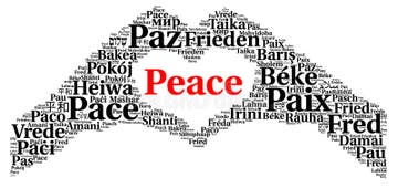 Peace Word Cloud in Different Languages Stock Illustration ...