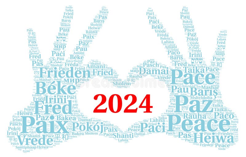 Peace 2024 Word Cloud in Different Languages Stock Illustration ...