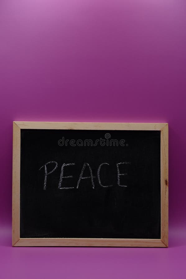 Peace write on the board stock photo. Image of pink - 360887198