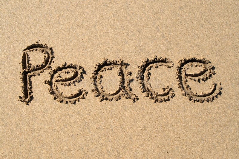 Peace, written on a beach. stock illustration. Illustration of concept ...