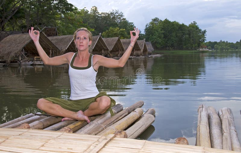 Peaceful stock photo. Image of woman, yoga, relaxing, wellbeing - 2476970