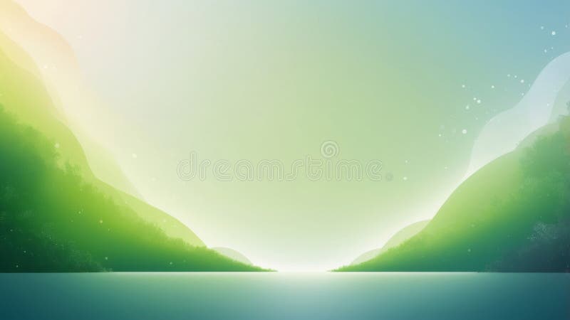 A Peaceful Abstract Landscape with a Bright Sky and Rolling Hills Stock ...