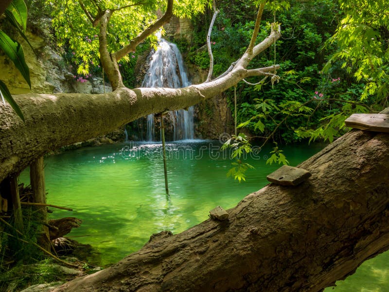 Adonis baths waterfalls stock image. Image of island - 154909227