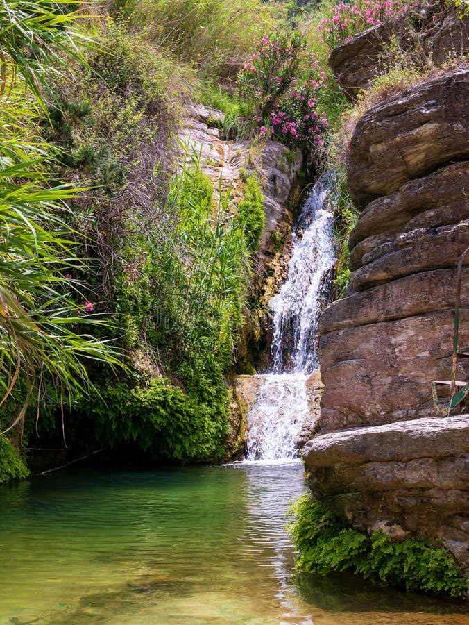 Adonis baths waterfalls stock image. Image of branch - 154909357