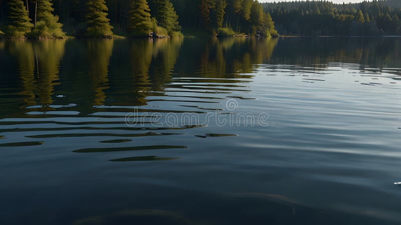 A Peaceful, Animated Ripple Effect on a Tranquil Lake Surface Stock ...