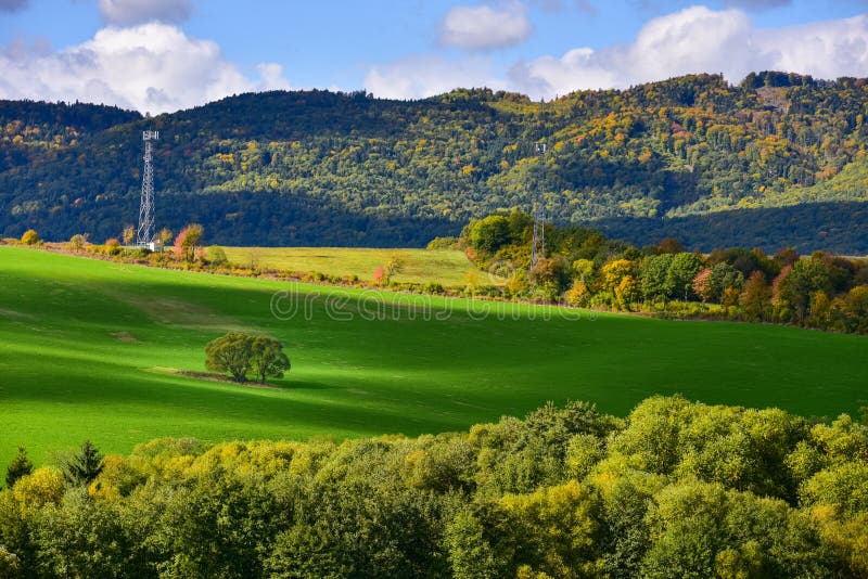 Peaceful Autumn Morning Scenery by Carpathian Forest Stock Photo ...
