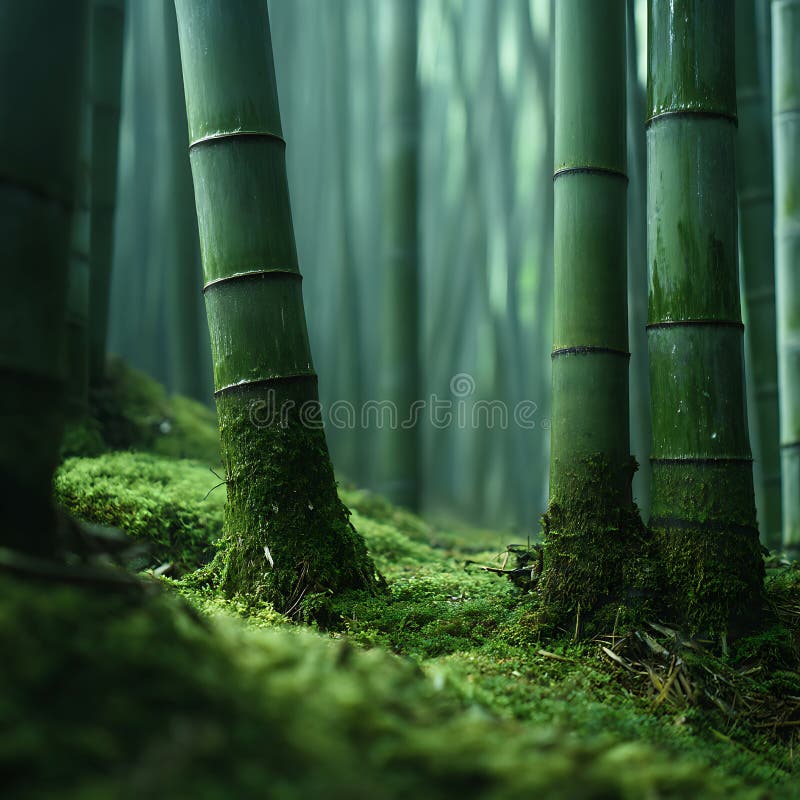 The Peaceful Bamboo Forest Ecosystem Stock Illustration - Illustration ...
