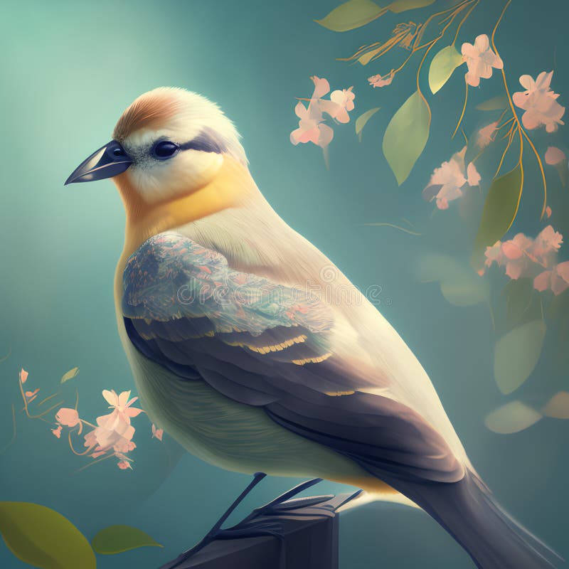 Peaceful Bird in Bliss, Generative AI Illustration Stock Illustration ...