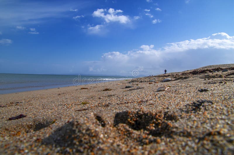 Peaceful Bright Beach, Seaside. Seascape Panorama. Beach Scene. Stock ...