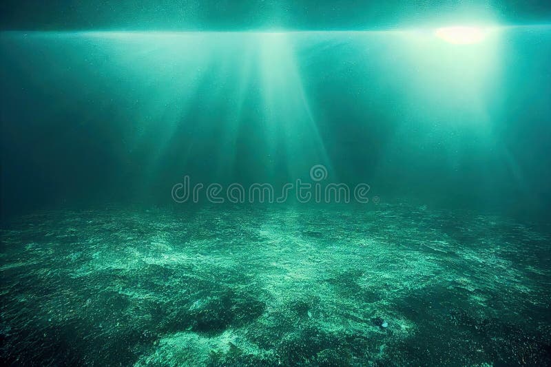 Peaceful Calm Sea Sandy Ocean Floor Seascape. Stock Illustration ...