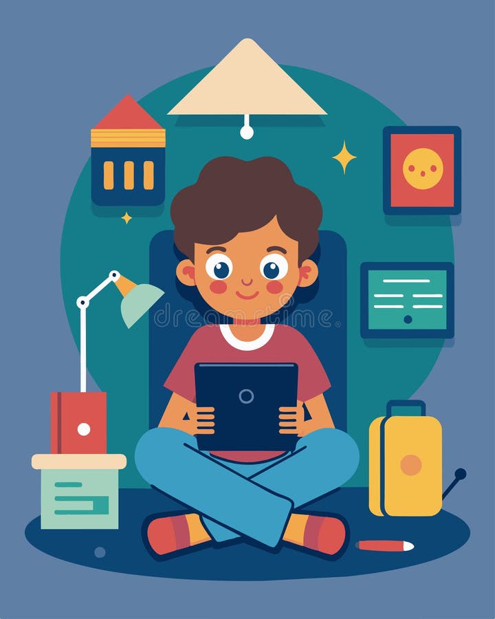 In a Peaceful Corner of the House a Child Sits Contentedly with Their ...