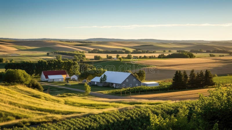 A Peaceful Countryside with a Winding River and Rolling Hills3 ...