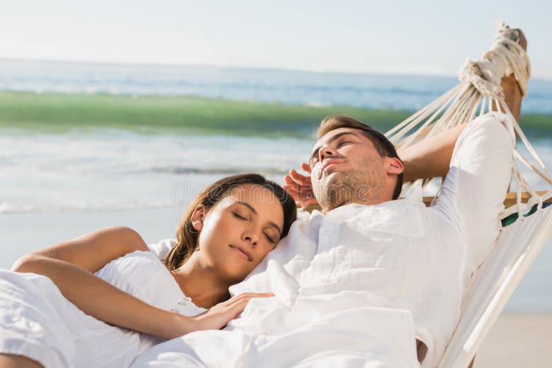 Peaceful Couple Napping in a Hammock Stock Image - Image of couple ...