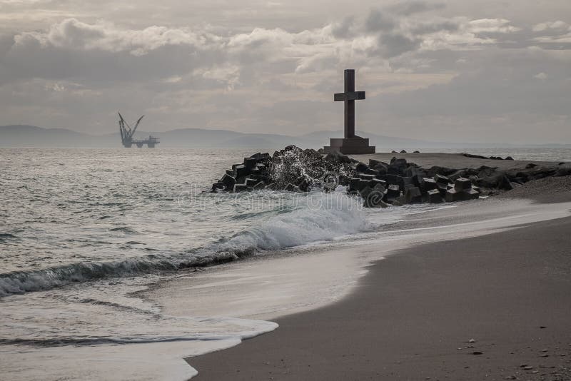 Peaceful Cross stock image. Image of dusk, jesus, christ - 49960241