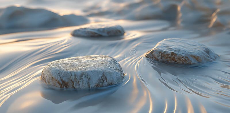 A Peaceful Display of Rocks on Even Sand Forms Soothing Designs in a ...