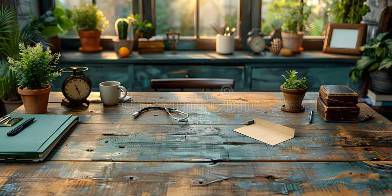 Peaceful Doctor S Workspace Stock Illustration - Illustration of ...