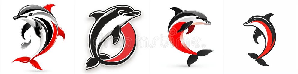 Peaceful Dolphin Logo Design Simple Flat Vector Art for Creative ...