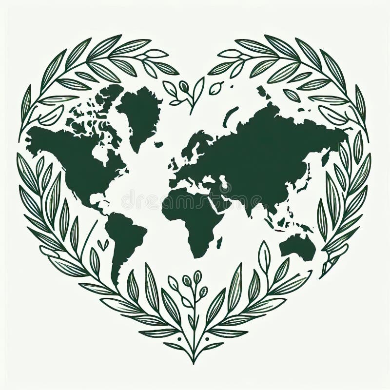 Peaceful Earth Wrapped in Nature Stock Illustration - Illustration of ...