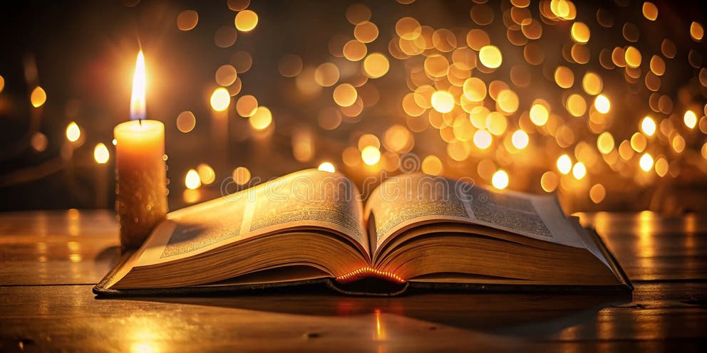 Peaceful Evening Bible Study a Serene Scene of Scripture Reading Under ...