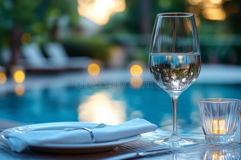 A Peaceful Evening by the Pool with Dinner and Candlelight Reflections ...