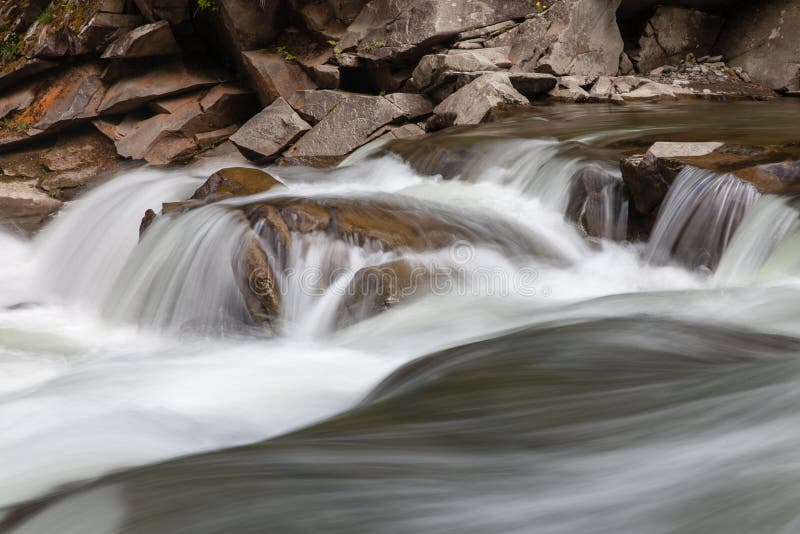 Peaceful Flowing Stream in Mountains Stock Image - Image of plant ...