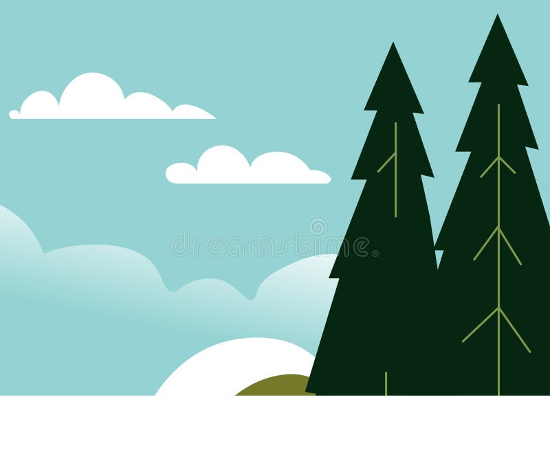 Peaceful Forest Landscape Scene Vector Stock Vector - Illustration of ...