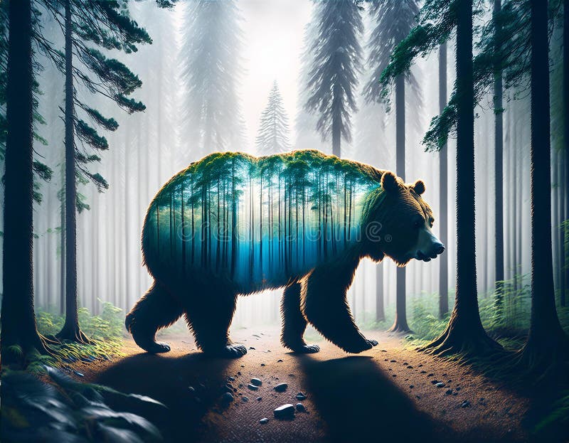 A Peaceful Forest with Tall Trees, Thick Underbrush, and Dappled ...