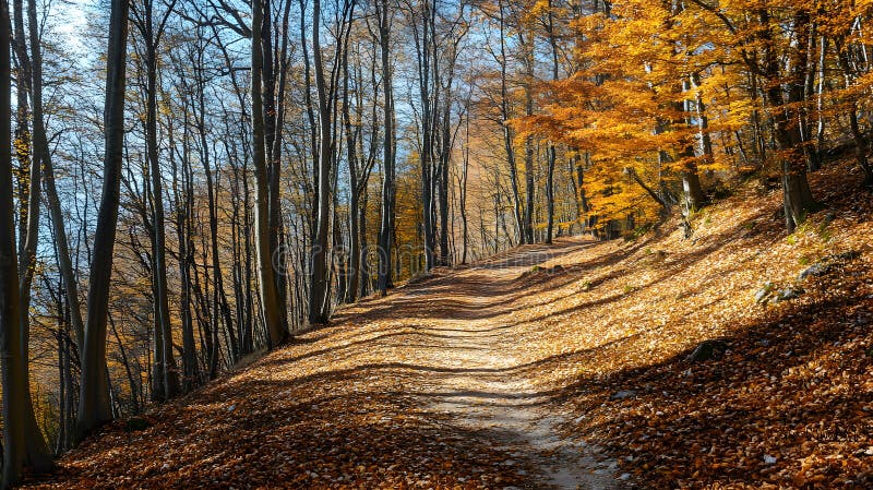 A Peaceful Forest Walk with Rays of Sunlight Streaming through Trees ...