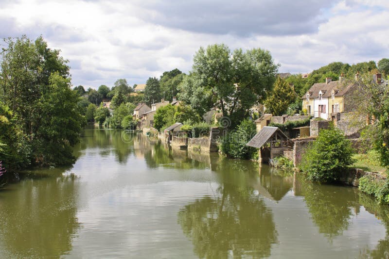 Peaceful French riverbank stock photo. Image of grey - 24733844