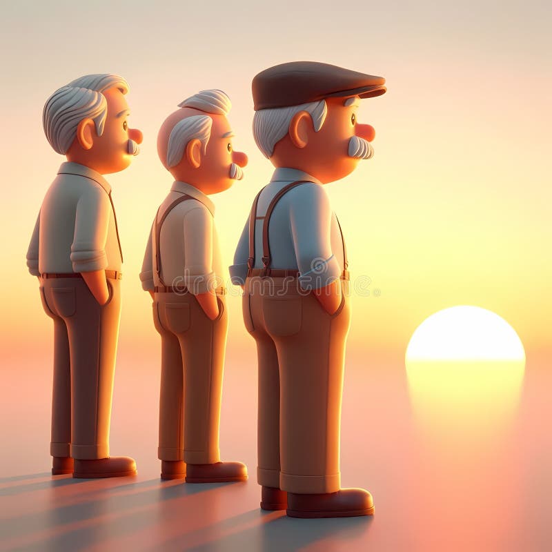 Peaceful Gathering at Sunset Stock Illustration - Illustration of ...