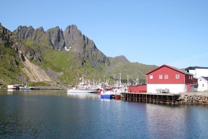The Peaceful Harbour of Ballstadland Stock Image - Image of liquid ...