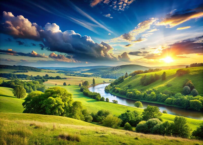 Peaceful Landscape Background for Awareness Month Campaigns Inspiring ...