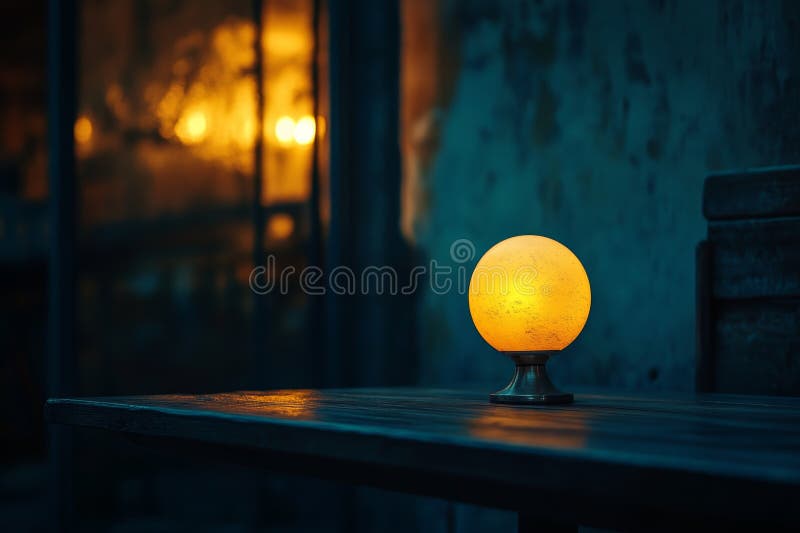 Peaceful Light Source on Table in Calm Background Setting Stock ...