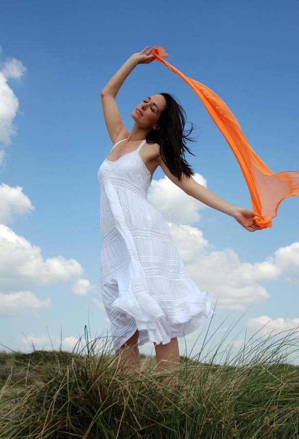 Peaceful looking woman stock photo. Image of beauty, long - 9831624