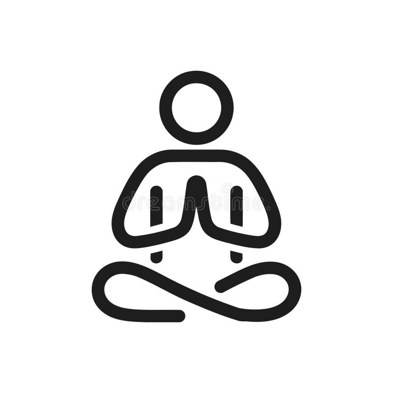 Peaceful Meditation Pose Icon Stock Vector - Illustration of symbol ...