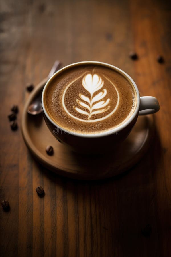 Peaceful Minimalistic Latte Art for Invitations and Posters. Stock ...