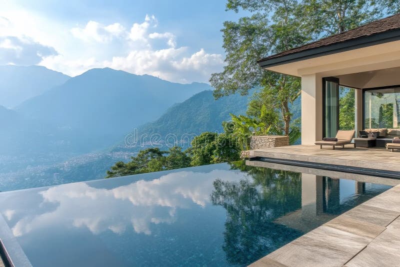 Peaceful Modern Villa with Stunning Mountain View by the Infinity Pool ...