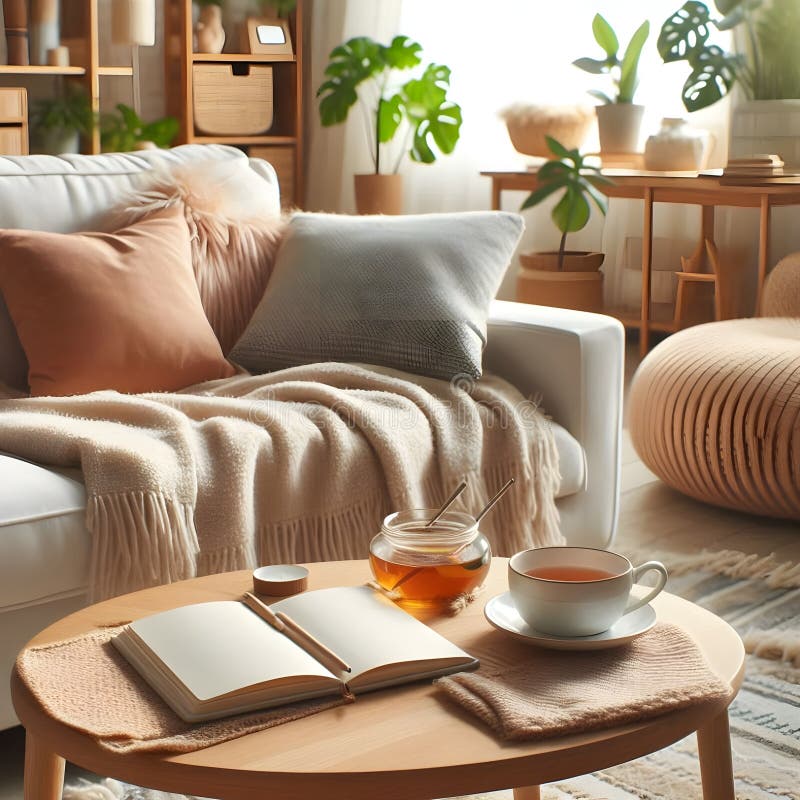 A Peaceful Morning Routine Setup with a Journal, a Cup of Tea, and a ...