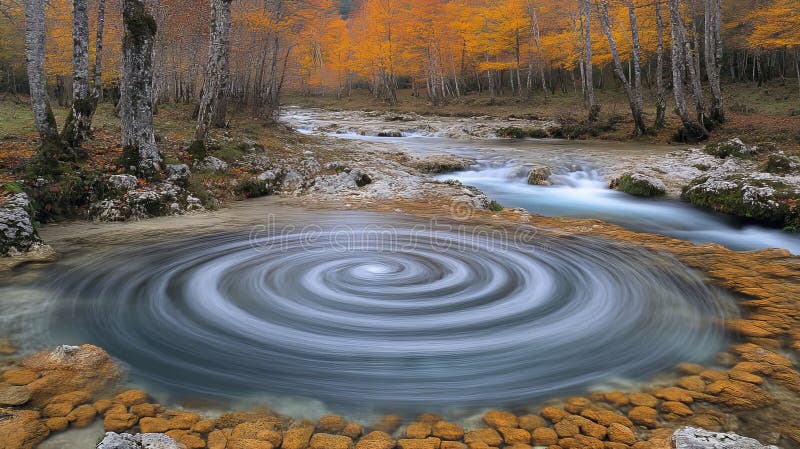 A Peaceful, Natural Backdrop is Formed by the Swirling Vortex in the ...