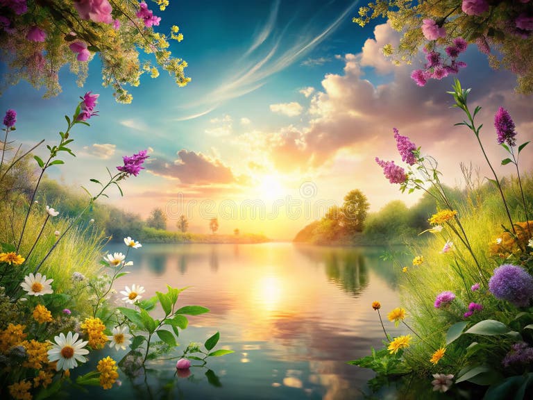 Peaceful Nature Memorial Backgrounds Elegant and Touching Designs for ...