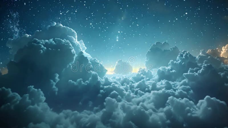Calming Rhythms Above the Clouds at Night Stock Video - Video of ...