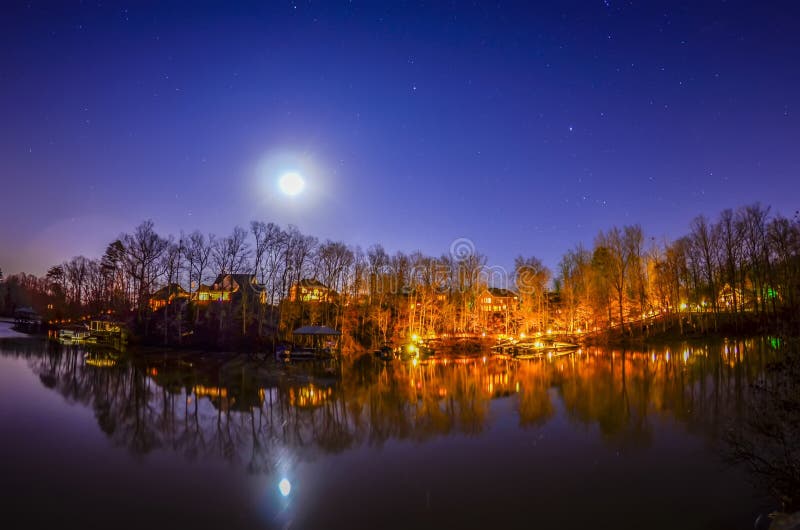 Peaceful night view stock photo. Image of beautiful, lake - 37771216