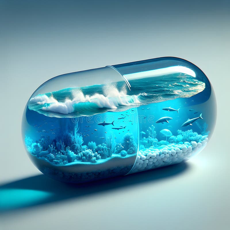 Peaceful Ocean Environment with Breaking Waves and Swirling Foam Inside ...