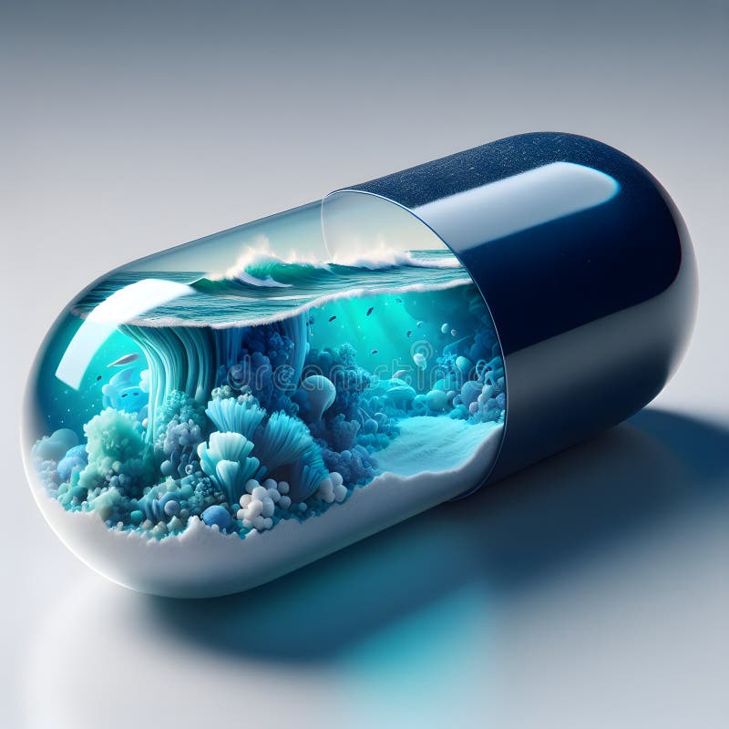 Peaceful Ocean Environment with Breaking Waves and Swirling Foam Inside ...